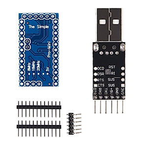 ALAMSCN Pro Mini Module Atmega328 328P 5V 16M + CP2102 Module USB 2.0 to TTL Module with Cable for Arduino Compatible with Nano