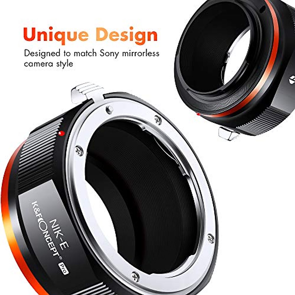 K&F Concept Lens mount adapter Compatible with Nikon AI Nikkor F Mount Lens to Sony Alpha E NEX Mount Mirrorless Camera with Matting Varnish Design Compatible for Sony A6000 A6400 A7II A5100 A7 A7RIII