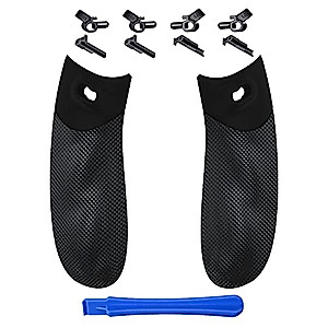 eXtremeRate Flexor Rubberized Side Rails Grips Trigger Stop Kit for Xbox Series X/S Controller, Diamond Textured Black Anti-Slip Ergonomic Trigger Stopper Handle Grips for Xbox Core Controller