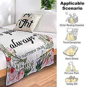 Bible Verse Scripture Blanket with Inspirational Thoughts and Prayers- Religious Christian Catholic Gifts Sunflower Rose Poetry Print Throw Blankets Gifts for Women Men 60"X50"