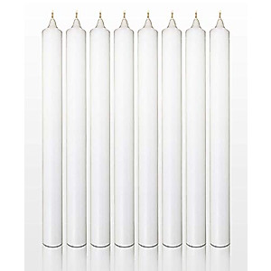 Hyoola 10 Inch Dinner Candles - 12 Pack - White Tall Candles - Unscented Rustic Candles - Long Burning Candle Sticks