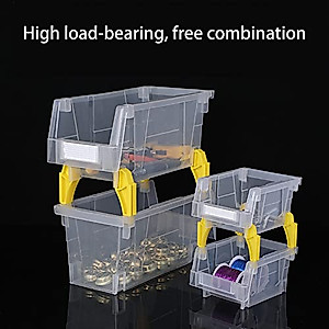 AERCANA Large Plastic Stackable Storage Bins Garage Storage Bins Toy storage bin(Clear, pack of 8)