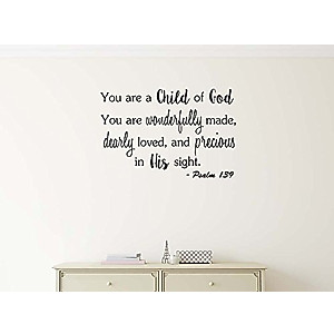 You are a Child of God You are Wonderfully Made 23 x 15 Vinyl Wall Quote Decal Sticker Church Religious Calligraphy Corinthians Nursery Art Decor Motivational Inspirational Decorative Lettering