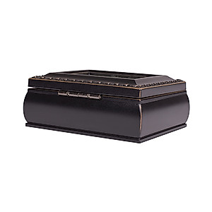 Elanze Designs Cottage Garden First Holy Communion Black Rope Trim 4.5 x 3.5 Tiny Square Jewelry Keepsake Box