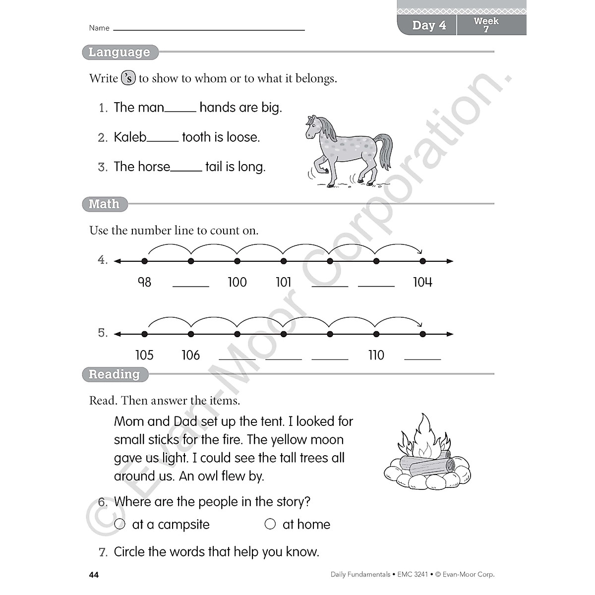Evan-Moor Daily Fundamentals, Grade 1