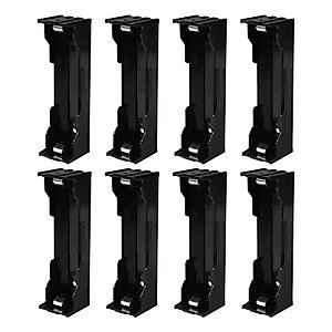 Coliao 8pcs 18650 Battery Case Holder 1 Slots X 3.7V DIY 18650 Battery Storage Box, in Parallel Black Plastic Batteries Clip Box with Pin for DIY Parallel or Series Circuit PCB Projects