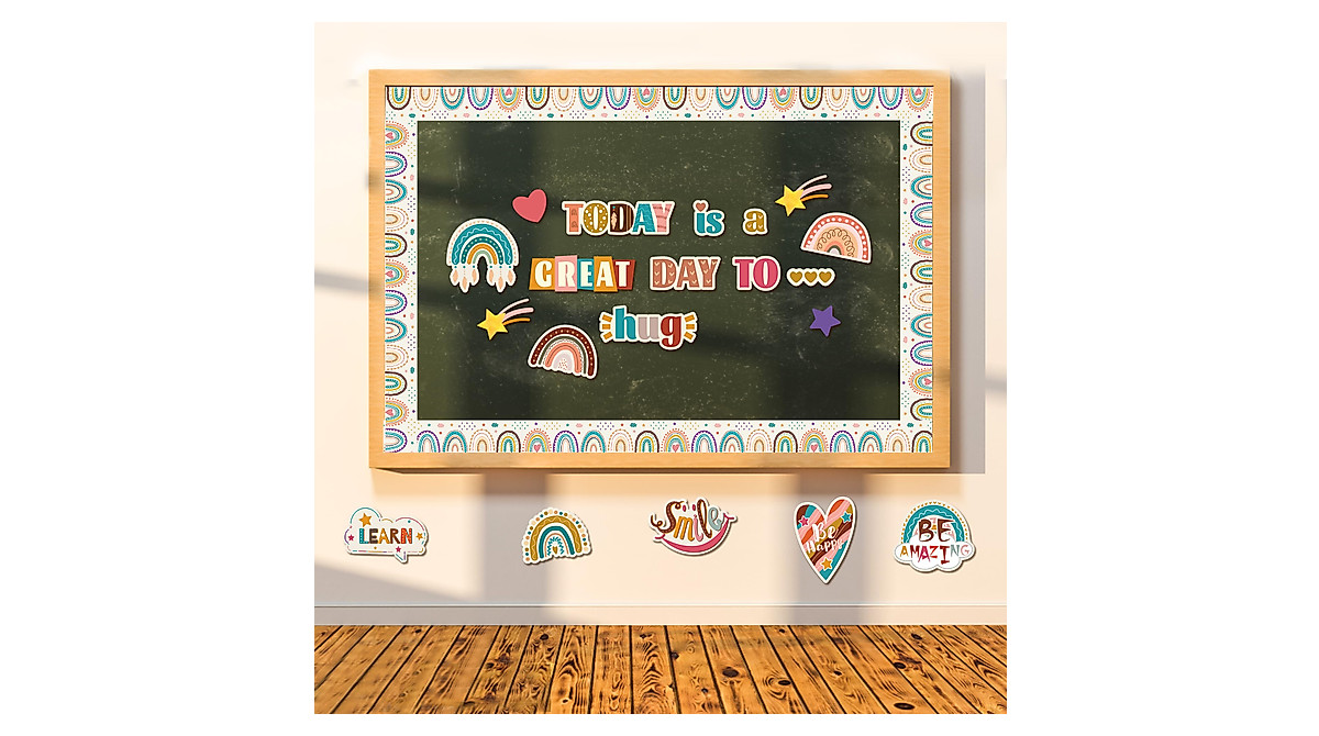 Boho Rainbow Bulletin Board Set - Inspire Class & Home