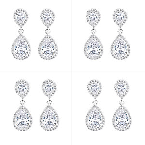 ZHUWE I Can't Say I Do Without You | 1 4 6 8 Sets Bridesmaid Jewelry Sets for Women 14K Gold or Rose Gold Plated Teardrop Dangle Earring for Wedding Gifts