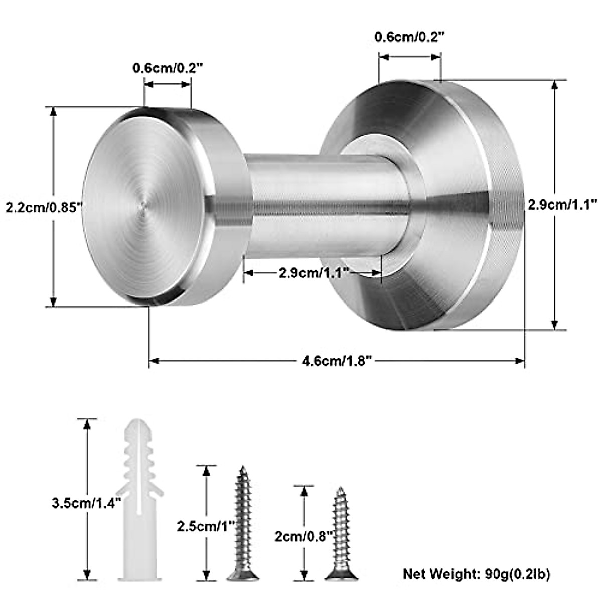 PENGZHEDI Robe Hook,Brushed SUS 304 Stainless Steel Coat Hooks for Bathroom ,Sturdy and Stylish Wall Towel Hook,2 Pack
