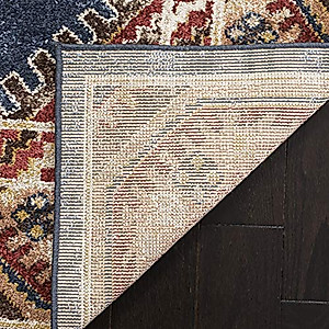 SAFAVIEH Bijar Collection 2'3" x 6' Royal / Rust BIJ647B Traditional Oriental Distressed Non-Shedding Living Room Entryway Foyer Hallway Bedroom Runner Rug