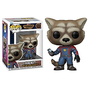 POP Marvel: Guardians of The Galaxy Volume 3 - Rocket Raccoon Funko Vinyl Figure (Bundled with Compatible Box Protector Case), Multicolored, 3.75 inches