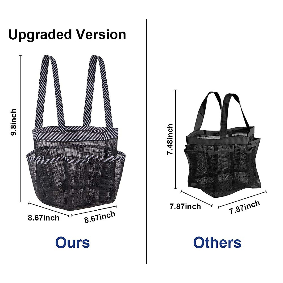 Attmu Mesh Shower Caddy Portable, Quick Dry Hanging Shower Tote Bag for College Dorm Room Essentials, Large Capacity Shower Caddy Dorm for Bathroom