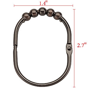 Shower Curtain Hooks Rings Double Glide Shower Curtain Rings - Rustproof Metal Heavy Duty Roller Bathroom Shower Rods Curtains Liners (Bronze1)