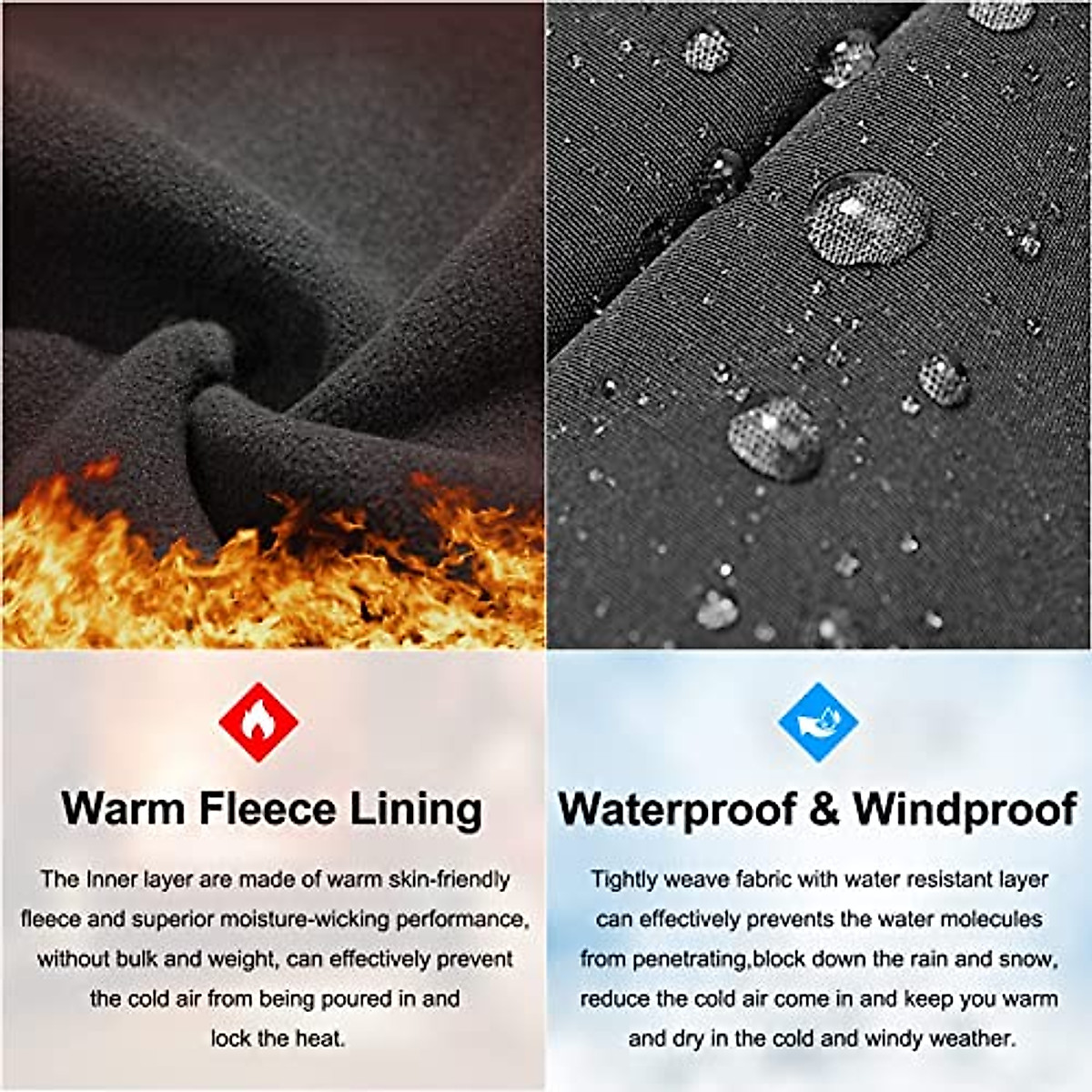 MOCOLY Women's Ski Snow Pants Warm Fleece Lined Hiking Pants Waterproof Windproof Softshell Insulated Warm Winter Cargo Pants Grey 3XL