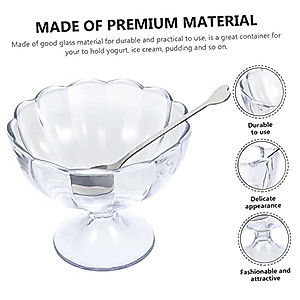 Mikinona 2pcs Dessert Goblet Mini Server Glass Dessert Bowls Clear Dessert Cups Taster Bowl Mini Trifle Dish Parfait Cup Ice Cream Bowls Clear Goblet Dessert Bowl Cups Snack Cup Transparent