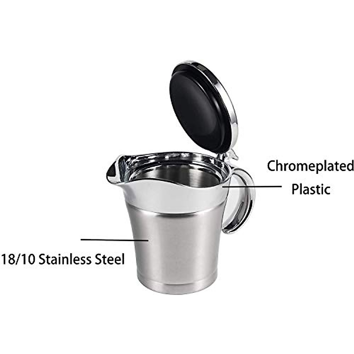 16OZ Gravy Boat Stainless Steel Gravy Warmer Serving Sauce Jug with Lid 450ML