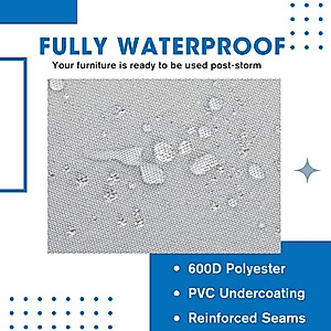 Solaste Patio Furniture Covers, 5-Piece Waterproof Outdoor Furniture Covers Set, Heavy Duty Tear-Resistant 600D Oxford Fabric Patio Sofa Covers