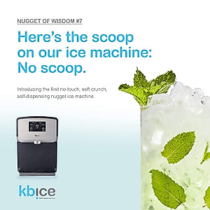 KBice Self Dispensing Countertop Nugget Ice Maker, Crunchy Pebble Sonic Ice Maker's Produces Max 30 lbs of Nugget Ice per Day, Stainless Steel Display Panel