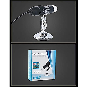 Meichoon 1600X Digital Flexible Microscope Electronic Handheld Mini USB Microscope Magnification Camera with 8 LED HD Lights,Compatible with Window 7 PX, NB03C