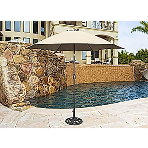 Tropishade 9 ft Bronze Aluminum Patio Umbrella with Beige Polyester Cover (Base not included)