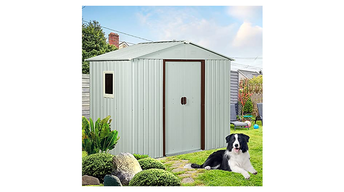 SUNDALY 6x5 FT Metal Outdoor Storage Shed - Durable & Waterproof
