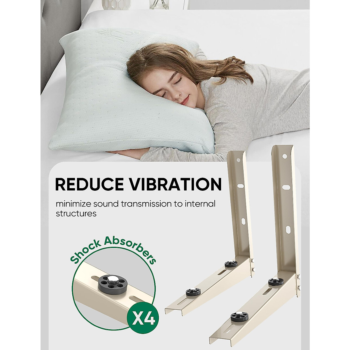 Plusluck Mini Split Wall Mounting Bracket, for 7000-12000 BTU, Support up to 330 lbs, Mini Split Bracket Outdoor, Air Conditioner Universal and Heat Pump Systems