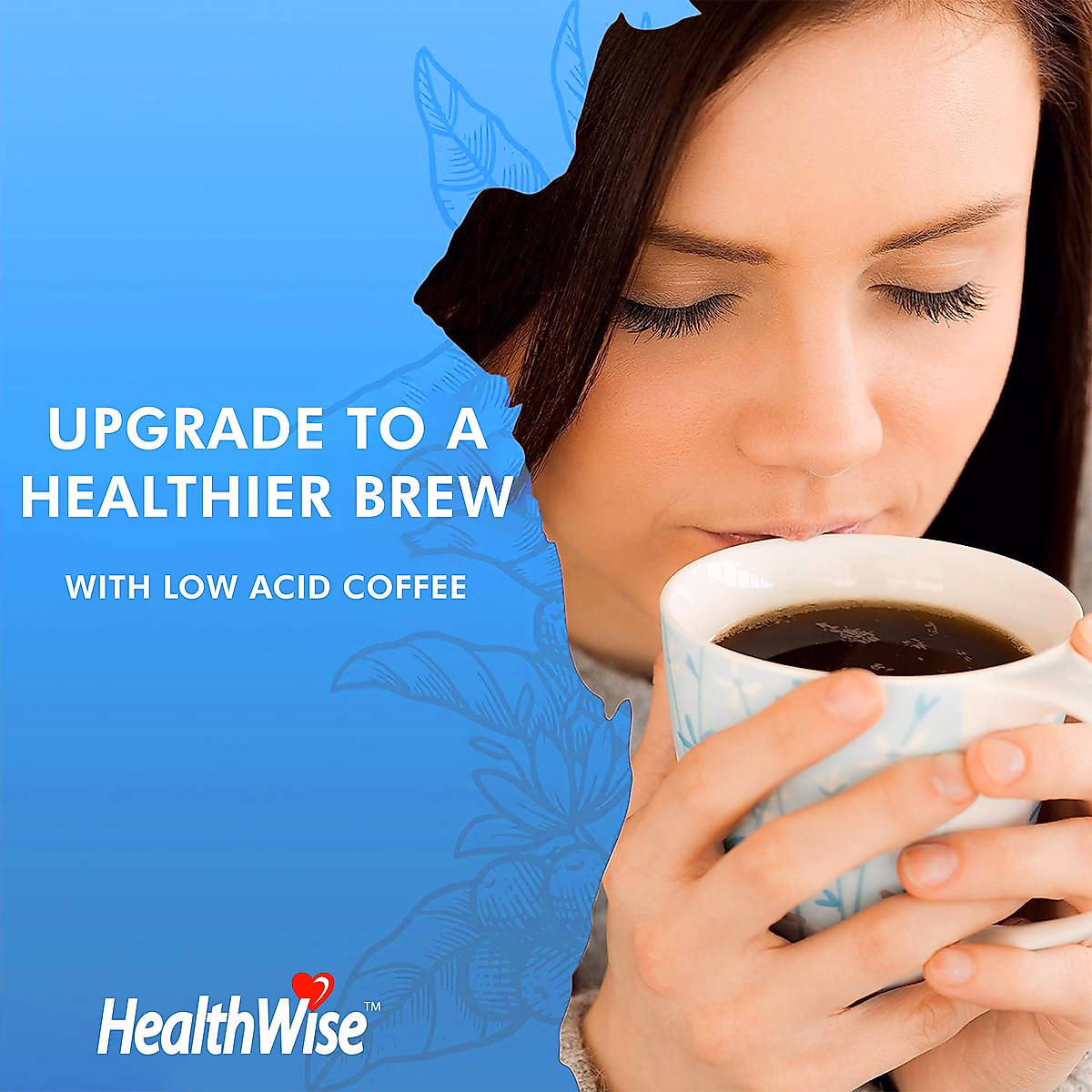 HealthWise Low Acid Swiss Water Decaffeinated Coffee, 100% Colombian Decaf Supremo, 12 Ounce