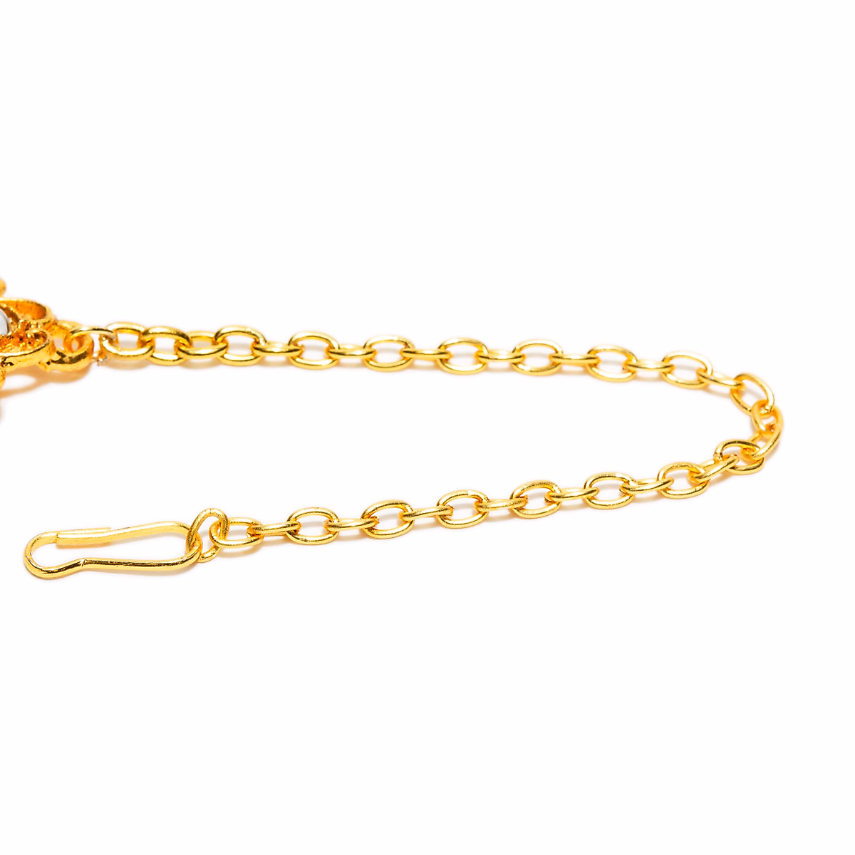 Bindhani Bollywood Fashion Kundan Stone Indian Drop Earrings With HeadPeice Maang Tikka Set For Women (Gold)