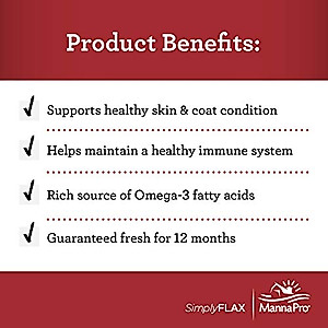 Manna Pro Simply Flax for Horses | Omega-3 Fatty Acids from Flaxseed | 8 Pounds
