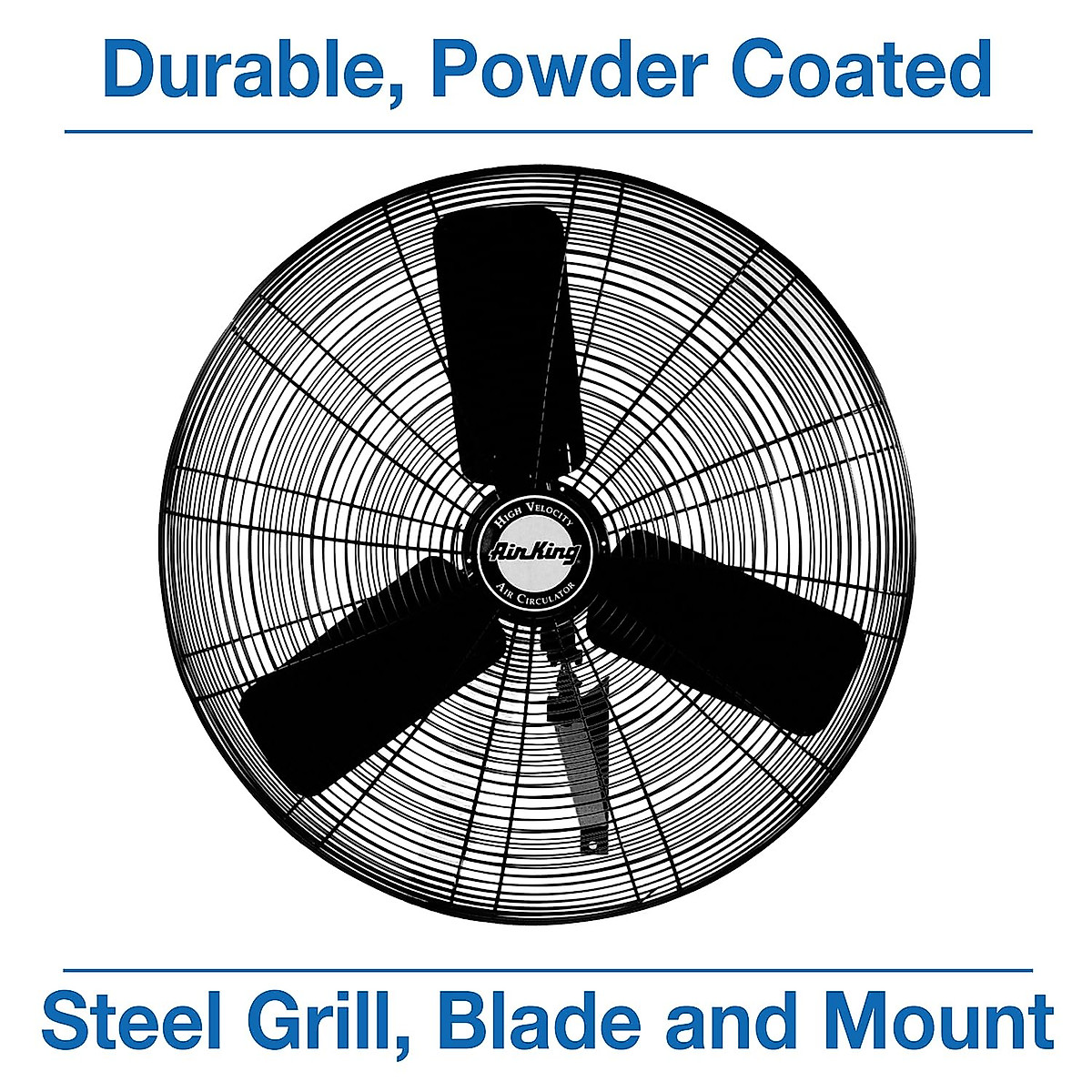 Air King 9035 30-Inch Industrial Grade Oscillating Wall Mount Fan, 1/4-Horsepower, Black Finish