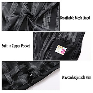 MOERDENG Men's Waterproof Rain Jacket Outdoor Lightweight Raincoat for Hiking Travel