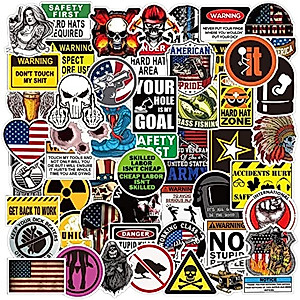 Big 200pcs Pack Funny Hard Hat Stickers for Helmet Tool Box, Vinyl American Patriotic Decals for Men Labor Construction Ironworker Welder Union Military Lineman Oilfield Electrician Pipeliner Ibew
