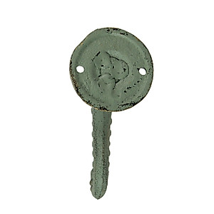 Zeckos Set of 3 Verdigris Bronze Cast Iron Octopus Tentacle Wall Hooks: Nautical Key Hangers, 4.5 Inches High - Easy to Install - Enhance Your Decor with Coastal Charm