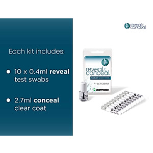 Reveal and Conceal Nickel Allergy Test Kit by Smart Practice - Detecting Nickel is a Snap - Test for Nickel in Your Jewelry and Prevent Skin Exposure With Liquid Clear Coat - Includes 10 Test Swabs