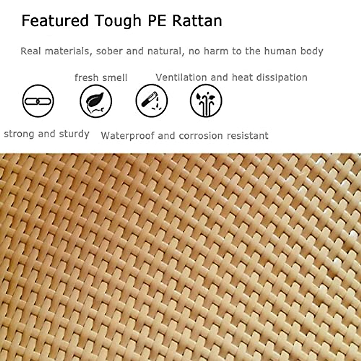 ENPAP Rattan Woven Serving Tray Floating Breakfast Table Serving Buffet Round Tray Drink Holders for Swimming Pool Beach Party Refreshment Durable Foam UV Resistant (Color : Brown, Size : 80cm)