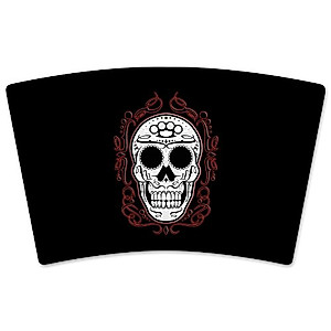 Mugzie Fancy Skull Travel Mug with Insulated Wetsuit Cover, 16 oz, Black