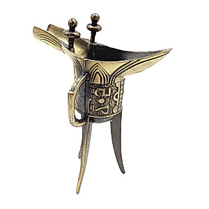 BESTOYARD Home Decor Vintage Decor Chinese Ancient Wine Cup 3 Legs Vintage Drinking Vessel Chinese Emperor Wine Cup Photo Prop Decorations for Home Office Old Fashioned Glass Vintage Decor