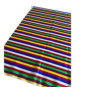 Saekdong Multi-Color Striped Fabric by The Yard for Korean Hanbok Sewing DIY Crafting Fashion Design, Blue, White, Red, Green, Purple, Yellow, Pink, (35 x 35 inches)