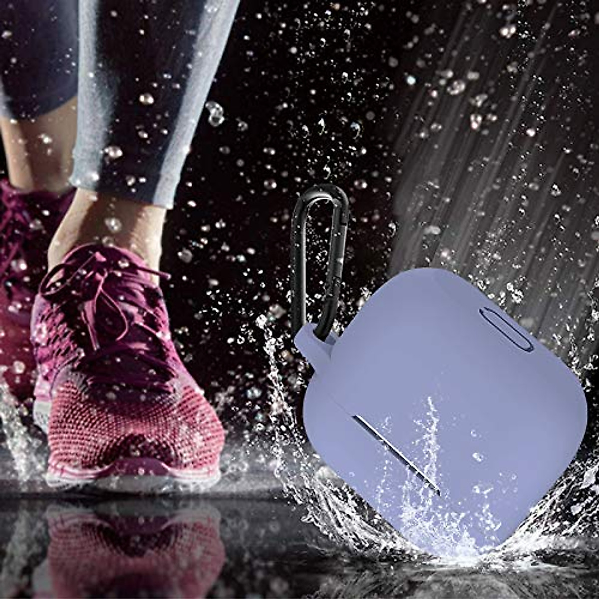 MATEPROX Compatible with AirPods 3 Case,Soft Silicone Protective Headphone Charging Cover with Keychain for Airpods 2021 3rd Generation (Lavender Purple)