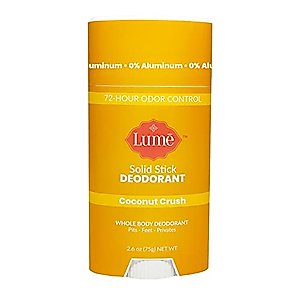 Lume Solid Deodorant Stick - Whole Body Deodorant - Aluminum-Free, Baking Soda-Free, Hypoallergenic, Safe For Sensitive Skin - 2.6 Ounce Solid Stick (Coconut Crush)