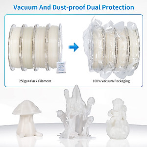 TRONXY Mini Desk 3D Printer CRUX1 with 4 Pack Glow in The Dark PLA 1.75mm 3D Printing Filament 250gx4