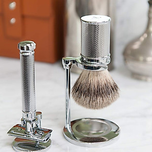MÜHLE Traditional Silvertip Badger Shaving Brush | Chrome Plated Stainless Steel Handle | Luxury Shave Accessory for Men