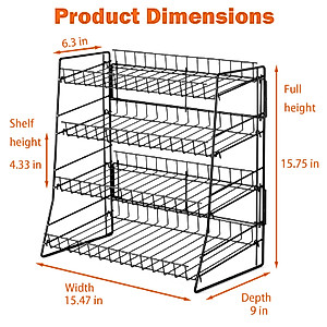 Glolaurge Candy Display Rack, Snack Display Stand, Wire Chip Organizer for Countertop, Stores, Office