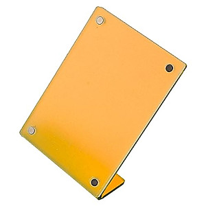 Slanted Back Photo Frame, Self Standing Photo Frame Durable Wide Application for Business Cards for Livingroom (Orange)