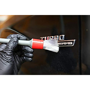 Fox Clean Car Detailing Brush Set of 3 Brushes - Interior & Exterior Car Cleaning Kit - Auto Detail Brush Tools for Cars 