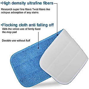 Microfiber Replacement Mop Pad, 18" x 6" Wet & Dry Home & Commercial Cleaning Refills, Reusable Floor Mop Pads (6 Pack)