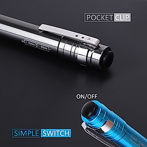 SEAMAGIC 15-Pack LED Penlight - Pocket Bulk Pen Light Flashlight with Clip, 30-Piece Dry Batteries Included, Mini Pen Light for Inspection, Repairing, Camping and Training Course (15-Pack)