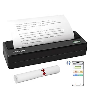 Rongta Portable Printer for Home Use, Small Thermal Printer Support 8.5'' x 11'' & A4 Thermal Paper, Portable Bluetooth Printer Compatible with Android/iOS & Laptop for Home Use(Dark Grey)