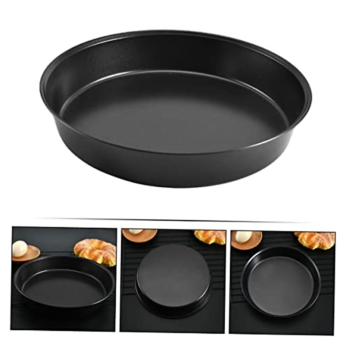 SOLUSTRE 8 Inch Baking Dish Wedding Cake Plates Tortilla Cooker Bread Tray Kitchen Baking Tray Crisper Pan Bakery Pizza Plate Baking Tool Non-stick Oven Pan Pancake Oven Pan Carbon Steel