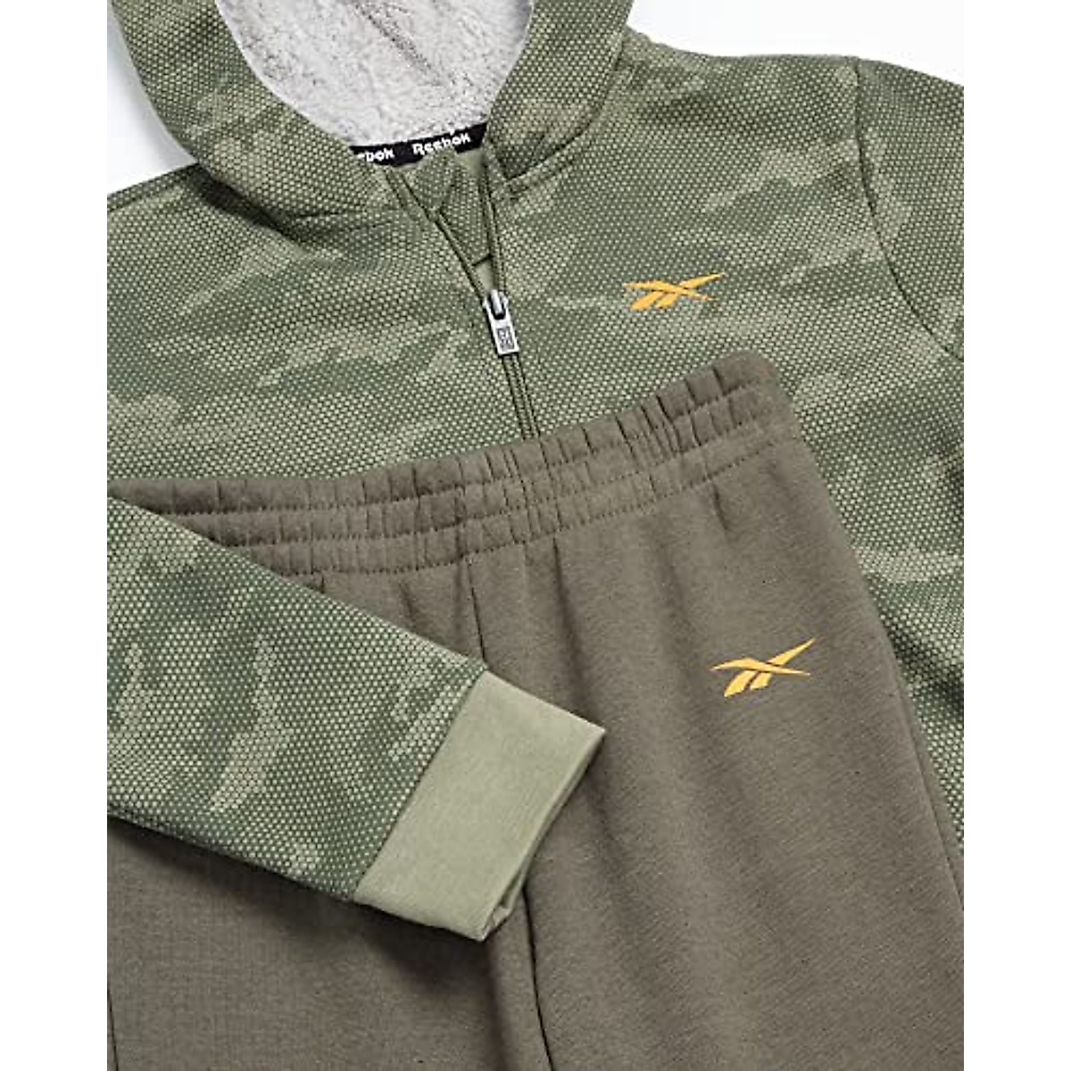 Reebok Boys' Sweatsuit Set - 2 Piece Fleece Hoodie Sweatshirt and Jogger Sweatpants (4-7), Size 8, Hunter Green